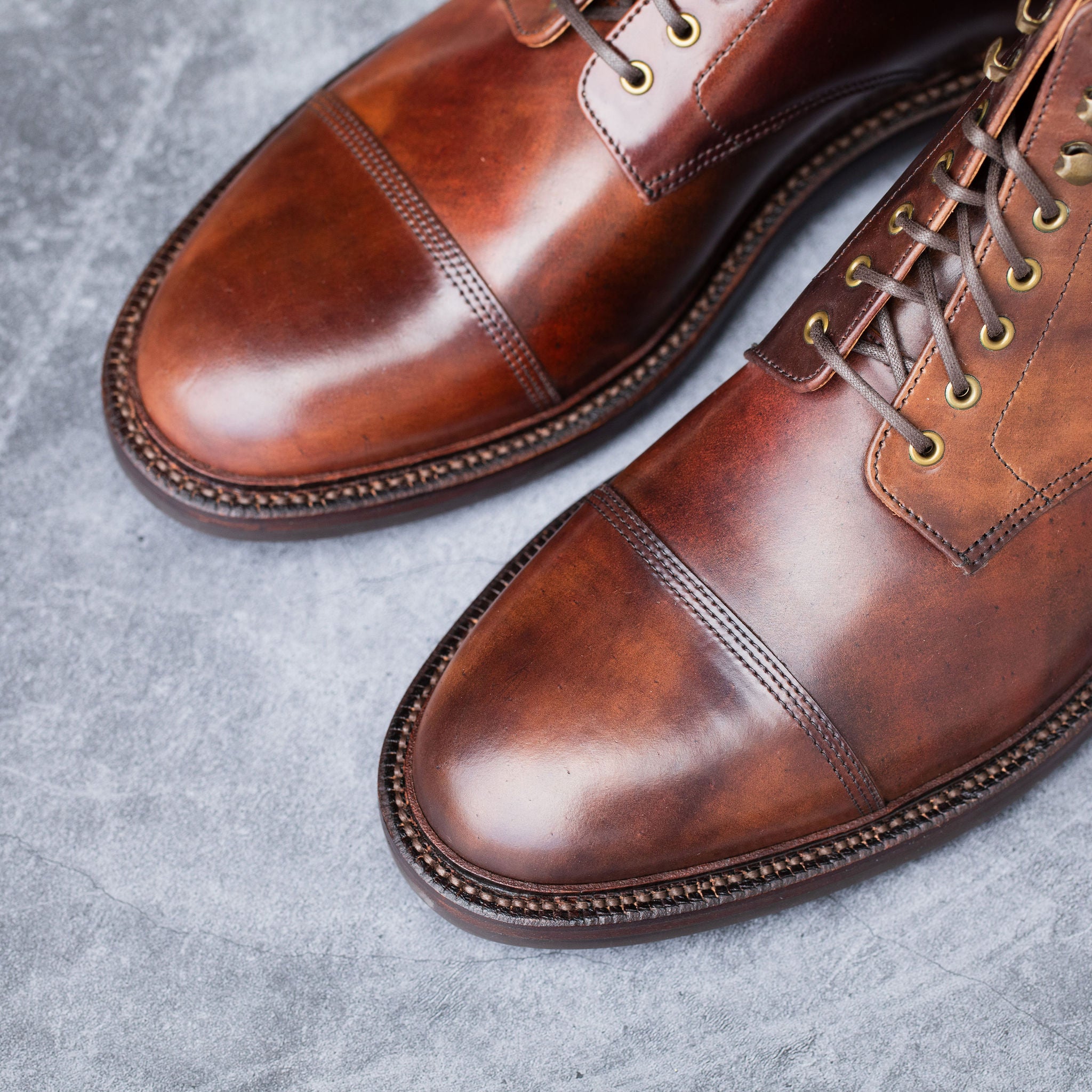 Cap Toe Boot Marbled Color #8 Shell Cordovan