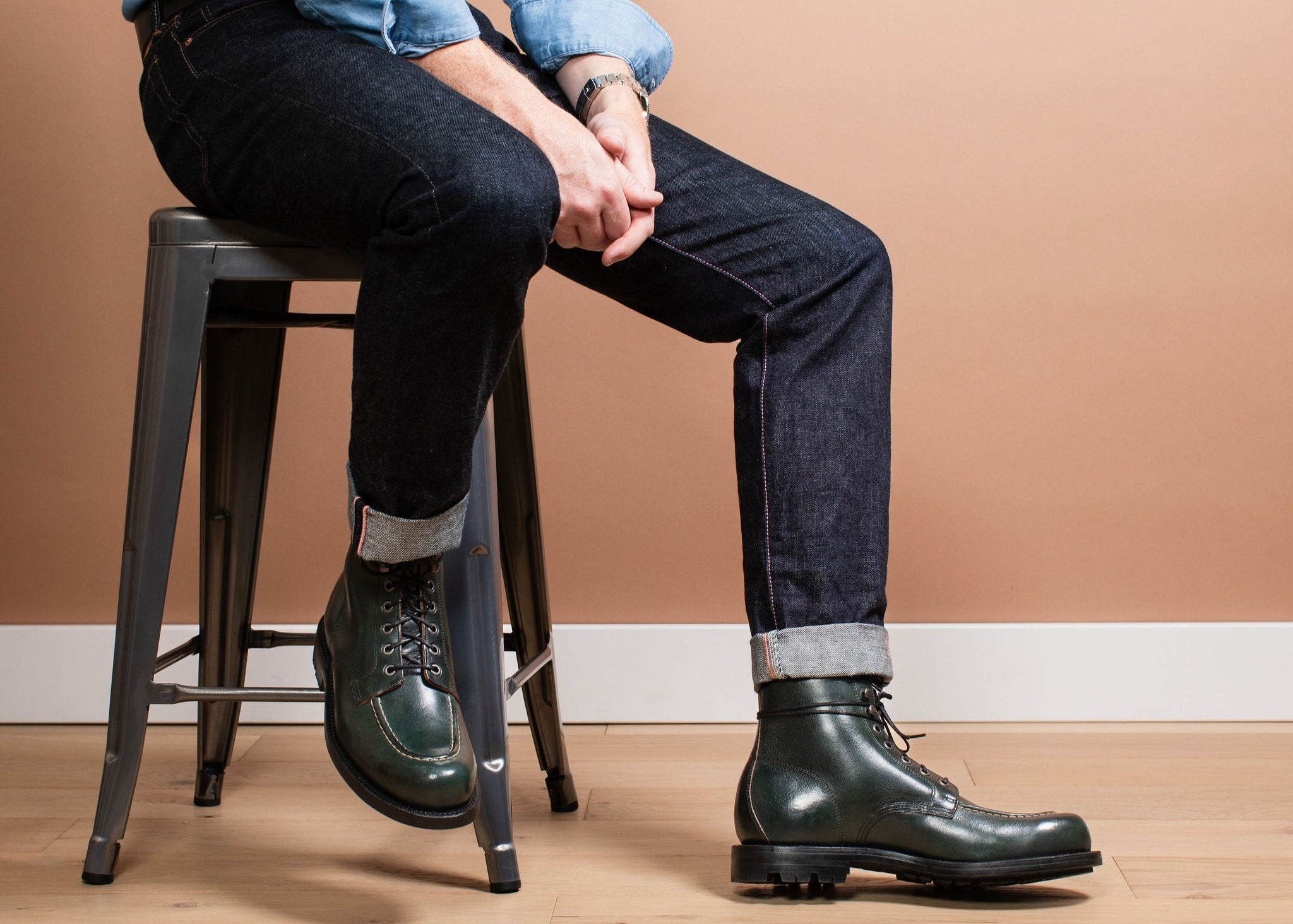 Brass Boot Navy Chromexcel
